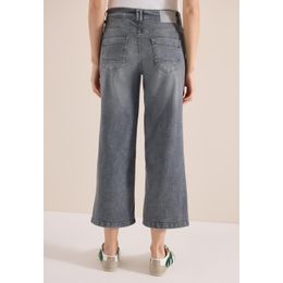 Loose-fit-Jeans Cecil, Damen, Gr. 36, L&auml;nge 26, mid grau used wash, Jeans, 82% Baumwolle, 17% Polyester, 1% Elasthan, unifarben, 7/8-L&auml;nge, Jeans, 5-Pocket-Style