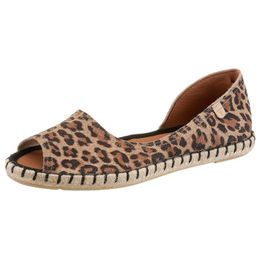 Espadrille VERBENAS "CRUZ LEO", Damen, Gr. 39, leodruck, Veloursleder, Schuhe Espadrille, Sommerschuh, Urlaubsschuh, Leo-Look, mit Zehen&ouml;ffnung