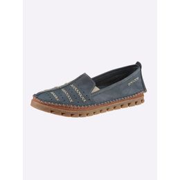 Slipper Gemini, Damen, Gr. 36, jeansblau, Glattleder, Schuhe Slipper