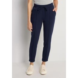 Schlupfhose Lascana, Damen, Gr. 46, N-Gr, marine, Jersey, Obermaterial: 79% Polyester, 19% Viskose, 2% Elasthan, unifarben, figurumspielend 7/8-L&auml;nge, Hosen Schlupfhose, mit verstellbaren Tunnelzug