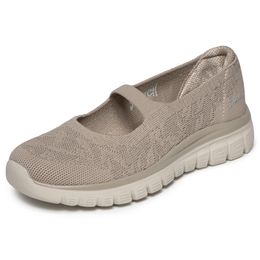 Ballerina Skechers "GRACEFUL", Damen, Gr. 35, taupe, Textil, Glitzer, Schuhe Ballerina, Freizeitschuh, Schlupfschuh, Slipper mit Stretch-Fit