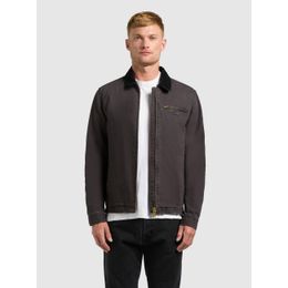 Blouson Khujo "DEDDY", Herren, Gr. L, schwarz, Canvas, 100% Baumwolle, regular fit h&uuml;ftlang, mit Druckknopf, Jacken Blouson