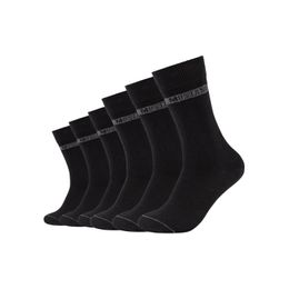 Socken Mustang "casual", Herren, Gr. 43-46, schwarz, Baumwollmischung, uni und meliert, normal, Socken Socken, weicher und elastischer Komfortbund