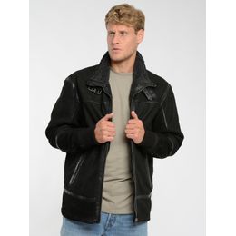 Lederjacke JCC "3102244", Herren, Gr. 58, schwarz, Obermaterial: 100% Schafsleder; Innenfutter: 100% Polyester; &Auml;rmelfutter: 100% Polyester, Jacken