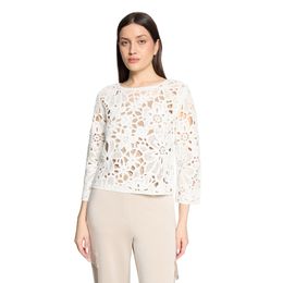 Strickpullover Betty Barclay "Damen mit U-Boot-Ausschnitt", Damen, Gr. 46, rohwei&szlig;, Strick, Obermaterial: 53% Baumwolle, 32% Polyacryl, 9% Polyester, 6% Polyamid, figurumspielend normal, Rundhals, Pullover Strickpullover