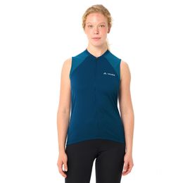 Radtrikot Vaude "WOMEN'S MATERA FZ TRICOT SL", Damen, Gr. 44, shore blau, Obermaterial: 100% Polyester, Trikots, f&uuml;r Radfahren, mit Frontrei&szlig;verschluss, schnelltrocknendes Material