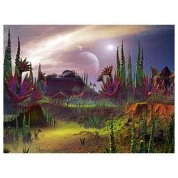 Fototapete papermoon "PLANETEN-FUTURISTISCH WELTRAUM MOND GALAXIE UNIVERSUM", bunt, B:5m L:2,8m, Vlies, Tapeten