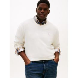 Tommy Hilfiger Big & Tall V-Ausschnitt-Pullover "BT-ESSENTIAL COTTON", Herren, Gr. XXL, ivory petal, Strick, Obermaterial: 100% Baumwolle, TOMMY HILFIGER BIG & TALL, normal normal, V-Ausschnitt, Rippb&uuml;ndchen, Pullover, Gro&szlig;e Gr&ouml;&szlig;en, normale Passform