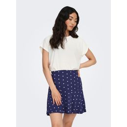 Kurzarmshirt Only "ONLMOLLY S/S O-NECK DOBBY TOP JRS", Damen, Gr. L, cloud dancer, Jersey, Obermaterial: 80% Polyester, 20% Viskose, unifarben, regular fit normal, Rundhals, Shirts, Materialmix, regular fit, Rundhals