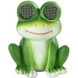LED Dekofigur Maximex "Modell Blinky Eyes Frosch", mehrfarbig, B:11,8cm H:13,5cm L:9,3cm, Leuchten, solarbetriebene Gartenfigur mit leuchtenden Augen, f&uuml;r Garten & Balkon