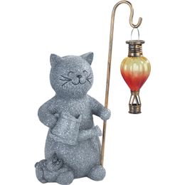 LED Dekofigur Maximex "Modell Katze und Hei&szlig;luftballon", mehrfarbig, B:16cm H:26,5cm L:15cm, Leuchten, dekorative, solarbetriebene Gartenleuchte, wetterbest&auml;ndig