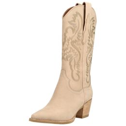 Bikerboots Jeffrey Campbell "Jeffrey Campbell Stiefel Nubukleder", Damen, Gr. 40, beige, Nubukleder, Schuhe Bikerboots