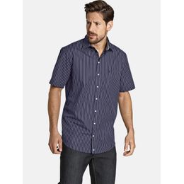 Streifenhemd Jan Vanderstorm "Streifenhemd PERTTU", Herren, Gr. 4 XL, weit, blau, Obermaterial: 100% Baumwolle CO., gestreift, comfort fit normal, Hemden