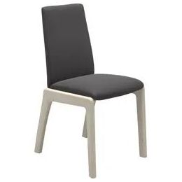 Polsterstuhl stressless "Laurel", grau (rock paloma, eiche gekalkt), B:57cm H:92cm T:59cm, Leder PALOMA: PALOMA ist ein durchgef&auml;rbtes Semianilin-M&ouml;belleder mit nat&uuml;rlicher Narbung., St&uuml;hle, Polsterstuhl, Low Back, Gr&ouml;&szlig;e M, mit abgerundeten Beinen in Eiche gekalkt