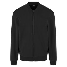 Collegejacke Urban Classics "Urban Classics Herren Cozy College Jacket", Herren, Gr. S, schwarz, 95% Baumwolle, 5% Elasthan, unifarben, loose fit, amerikanischer Ausschnitt, Jacken Collegejacke