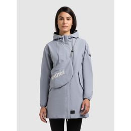 Sommerjacke Khujo "AMETI", Damen, Gr. S, misty blau, Web, 100% Nylon, unifarben, regular fit h&uuml;ftlang, eingesetzt elastischer Bund mit Gummizug, Jacken