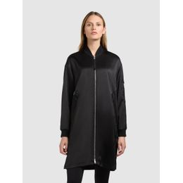 Kurzmantel Khujo "TINDRA", Damen, Gr. M, schwarz, 97% Polyester, 3% Elasthan, gl&auml;nzend, regular fit h&uuml;ftlang, eingesetzt Rippstrickb&uuml;ndchen, M&auml;ntel Kurzmantel