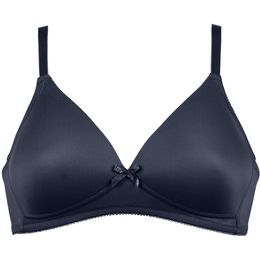 B&uuml;gelloser BH Naturana "Soft Cup", Damen, Gr. 80, Cup B, blau (dunkelblau), Obermaterial: 89% Polyamid, 11% Elasthan. Futter: 100% Polyester, unifarben, sehr bequem, BHs, mit Schale, ohne B&uuml;gel, weich, bequem