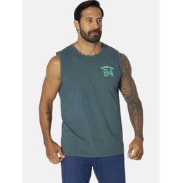 Muskelshirt Jan Vanderstorm "Doppelpack Tanktop PORO", Herren, Gr. 6XL, blau (dunkelblau petrol), Obermaterial: 70% Baumwolle CO. 30% Polyester COOLMAX PES(Coolmax)., Shirts