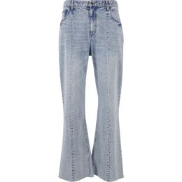 Bequeme Jeans Karl Kani "Karl Kani Karl Kani OG Denim Flared Pants", Damen, Gr. 30, Normalgr&ouml;&szlig;en, bleached blau, 100% Baumwolle, unifarben, normal, Jeans
