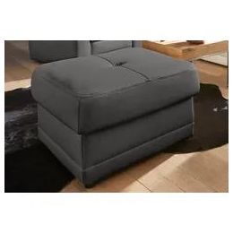 Hocker exxpo - SOFA FASHION "Lotos komfortabler Hocker mit tollen Verarbeitungsdetails", schwarz, B:65cm H:44cm T:65cm, NaturLEDER (echtes Rindsleder) in Sitz und R&uuml;cken. Korpus in passendem Kunstleder SOFTLUX bezogen, Hocker, Hocker