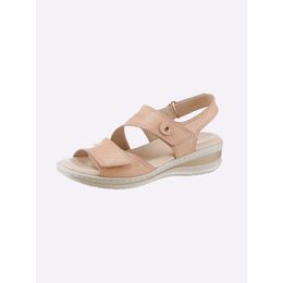 Sandalette, Damen, Gr. 37, rosa (ros&eacute;), Glattleder, Schuhe Sandalette