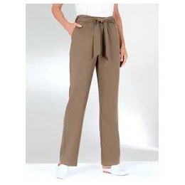 Palazzohose Classic Basics, Damen, Gr. 44, Normalgr&ouml;&szlig;en, grau (taupe), 100% Polyester, unifarben, lang, Hosen Palazzohose