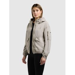 Blouson Khujo "VONA", Damen, Gr. XL, bone beige, Web, 100% Nylon, Crinkleoptik, regular fit h&uuml;ftlang, eingesetzt angesetztes B&uuml;ndchen, Jacken Blouson