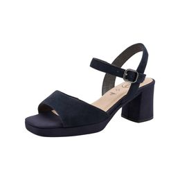Riemchensandale Tamaris "Tamaris Sandalen Leder", Damen, Gr. 38, navy, Leder, Schuhe Riemchensandale