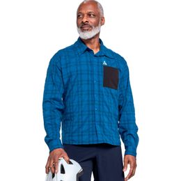Sch&ouml;ffel Funktionshemd SCH&Ouml;FFEL, Herren, Gr. 56, N-Gr, blau (cornflower blau), Obermaterial: 78% Polyester, 17% Nylon, 5% Elasthan, Hemden, mit langen &Auml;rmeln, aus Polyester, Nylon und Elasthan