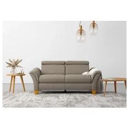 2,5-Sitzer Home Affaire "Lindgren", braun (savannah), B:185cm H:84cm T:93cm, 100% Polyester, Sofas, wahlweise mit TV-Funktion, links oder beidseitig, Kopfteilverstellung