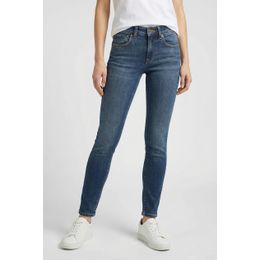 Skinny-fit-Jeans Pepe Jeans "SKINNY JEANS LW", Damen, Gr. 27, L&auml;nge 32, mid blau, Denim/Jeans, Obermaterial: 99% Baumwolle, 1% Elasthan, skinny fit lang, Jeans, Low Waist