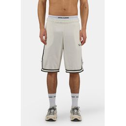 Sweatshorts Pegador "Signar Pique Basketball Shorts", Herren, Gr. S, N-Gr, warm wei&szlig;, Sweatware, Obermaterial: 100% Baumwolle, unifarben mit Farbeinsatz, regular fit ca. Mitte Oberschenkel, Hosen Sweatshorts, Baumwolle, regular fit