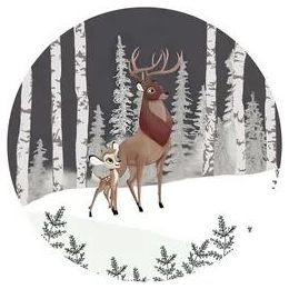 Fototapete Komar "Vlies selbstklebend - Bambi Great Prince - Gr&ouml;&szlig;e 125 x 125 cm", schwarz-wei&szlig; (schwarz, wei&szlig;, braun), B:125m L:125m, Vlies, Tapeten, Kinderzimmer