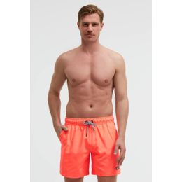 Badeshorts CAMP DAVID, Herren, Gr. L, Normalgr&ouml;&szlig;en, neon flame, Polyamid, bedruckt, Badehosen Badeshorts, mit Einschubtaschen