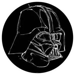 Fototapete Komar "Vlies selbstklebend - Star Wars Ink Vader - Gr&ouml;&szlig;e 125 x 125 cm", schwarz (schwarz, wei&szlig;), B:125m L:125m, Vlies, Tapeten, Kinderzimmer