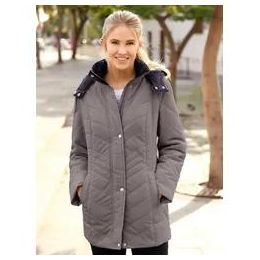 Steppjacke Classic Basics, Damen, Gr. 52, schwarz (taupe, schwarz), 100% Polyester, gemustert, mehrfarbig, figurumspielend, Jacken Steppjacke