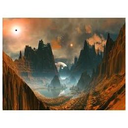 Fototapete papermoon "PLANETEN-FUTURISTISCH WELTRAUM MOON GALAXIE UNIVERSUM", bunt, B:4,5m L:2,8m, Vlies, Tapeten