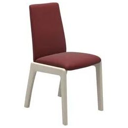 Polsterstuhl stressless "Laurel", rot (cherry paloma, eiche gekalkt), B:57cm H:92cm T:59cm, Leder PALOMA: PALOMA ist ein durchgef&auml;rbtes Semianilin-M&ouml;belleder mit nat&uuml;rlicher Narbung., St&uuml;hle, Polsterstuhl, Low Back, Gr&ouml;&szlig;e M, mit abgerundeten Beinen in Eiche gekalkt