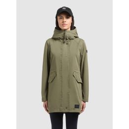 Kurzmantel Khujo "NIKA", Damen, Gr. L, olive, Twill, 100% Baumwolle, unifarben, regular fit h&uuml;ftlang, eingesetzt abgesteppte Kante, M&auml;ntel Kurzmantel