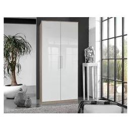 Kleiderschrank wimex "Greven", wei&szlig; (struktureichefarben hell, hochglanz wei&szlig;), B:90cm H:199cm T:58cm, Schr&auml;nke, Kleiderschrank Dreht&uuml;renschrank Schranksystem