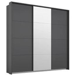 Schwebet&uuml;renschrank Rauch "Kleiderschrank Schrank Garderobe Schlafzimmerschrank Ankleide KEPAN", grau (graumetallic), B:211cm H:213cm T:64cm, Holzwerkstoff, Schr&auml;nke, Schwebet&uuml;renschrank, inkl. Schubladeneinsatz und Passepartout MADE IN GERMANY