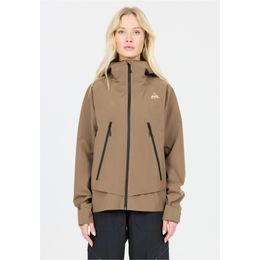 Outdoorjacke SOS "Talinis", Damen, Gr. L, braun, 90% Polyester, 10% Elasthan, unifarben, normal, hoch geschlossener Ausschnitt, Jacken Outdoorjacke, 4-Wege Stretch