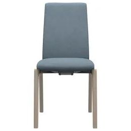 Polsterstuhl stressless "Laurel", blau (light blau dinamica, eiche gekalkt), B:57cm H:92cm T:59cm, Microfaser DINAMICA (88% Polyester, 12% Polyurethan), St&uuml;hle, Polsterstuhl, Low Back, Gr&ouml;&szlig;e M, mit abgerundeten Beinen in Eiche gekalkt