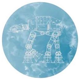 Fototapete Komar "Vlies selbstklebend - Star Wars AT-AT - Gr&ouml;&szlig;e 125 x 125 cm", blau (blau, wei&szlig;), B:125m L:125m, Vlies, Tapeten, Kinderzimmer