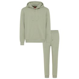 Jogginganzug Hugo "DapoDayote", Herren, Gr. L, light, pastel gr&uuml;n337, Sweatware, Obermaterial: 100% Baumwolle, unifarben, relaxed fit, Sportanz&uuml;ge Jogginganzug, Zweiteiliger Trainingsanzug Relaxed Fit, Kapuze mit Kordelzug