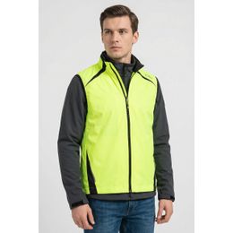 Funktionsweste CMP, Herren, Gr. 52, gelb fluo, Obermaterial: 100% Polyester, Westen Funktionsweste, mit Gummizug in Taille und &Auml;rmeln, f&uuml;r Radsport, f&uuml;r den &Uuml;bergang