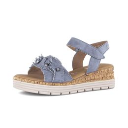Plateausandaletten Gabor "Plateau Sandale", Damen, Gr. 42,5, blau, Schuhe