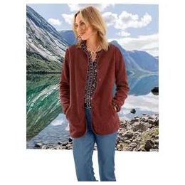 Fleecejacke Ambria, Damen, Gr. 42, rot (rotbraun), 100% Polyester, unifarben, Jacken Fleecejacke