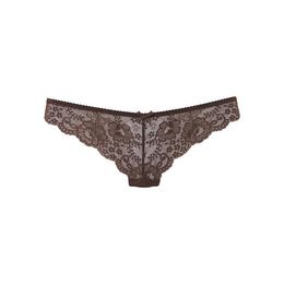 Lascana String chocolate Gr. 48/50 f&uuml;r Damen. Mit Schleife. K&ouml;rpernah